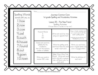 Journey's Spelling Lists | PDF