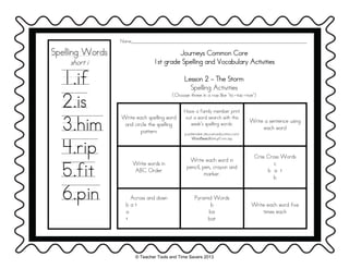 Journey's Spelling Lists | PDF