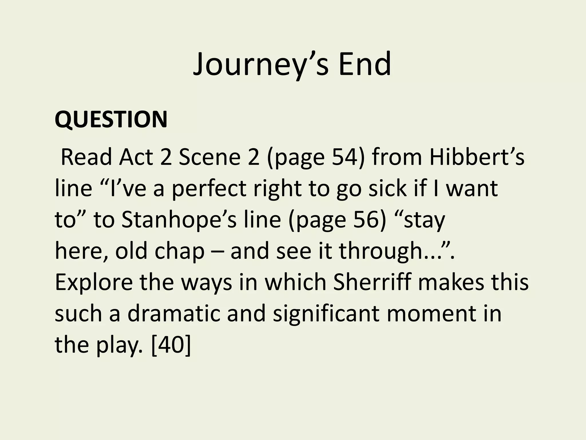 Journey’s end exam practice | PPTX