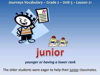 Journeys vocabulary – grade 2 – unit 5_21 | PPTX