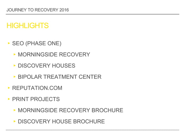 Journey to Recovery Playbook 2016 | PPT