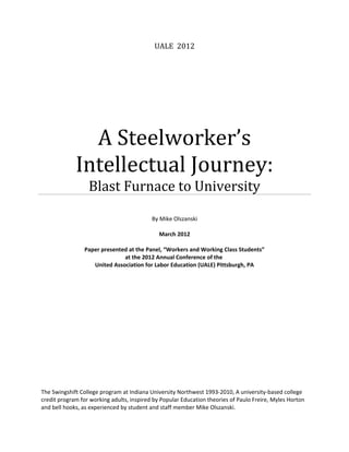 A Steelworker's Journey: Blast Furnace to University | DOC | Education