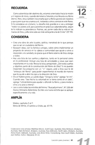 Joven | Lección 11 | El Reino de Dios | Escuela Sabática | PDF