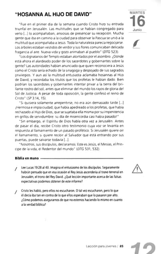 Joven | Lección 12 | Jesús en Jerusalén | Escuela Sabática | PDF