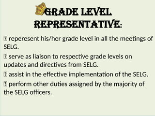 tHE IMPORTANCE AND ROLES OF THE SELG AND IT'S OFFICERS | PPTX