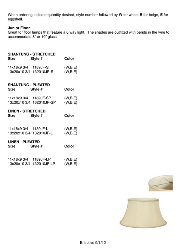 Jovin Retail Lampshade Catalog | PDF