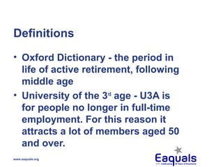 Jo Watson What are 3rd age learners | PPT