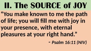 A sermon outline entitled JOY in the Lord sermon | PPTX
