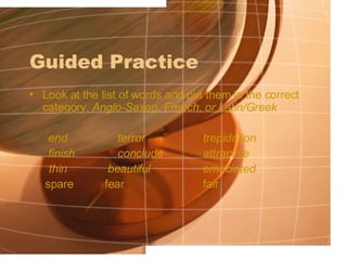 Using Anglo-Saxon Language | PPT