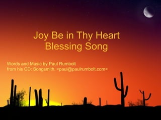 Joy be in thy heart copy | PPS