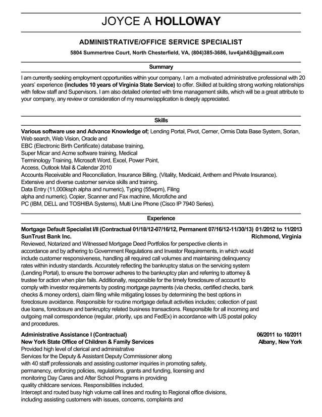 Joyce A Holloway Resume | PDF