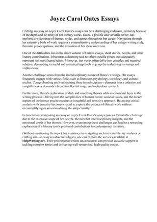 Joyce Carol Oates Essays.pdf | Books and Literature