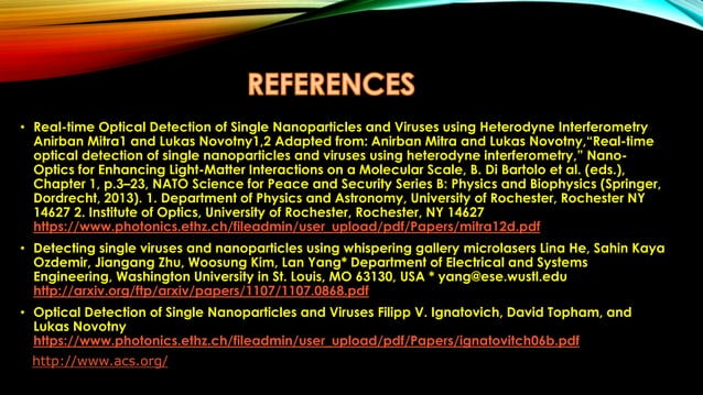 NANOPARTICLES USED IN OPTICAL DETECTION MODE FOR BIOSENSORS | PDF