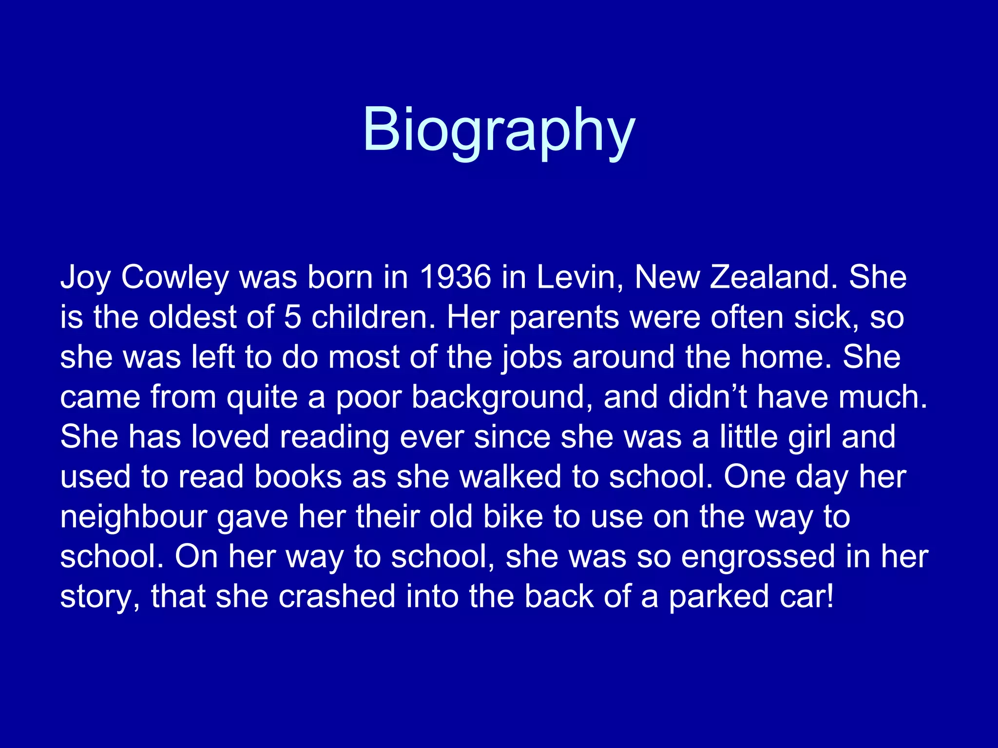 Joy cowley | PPT