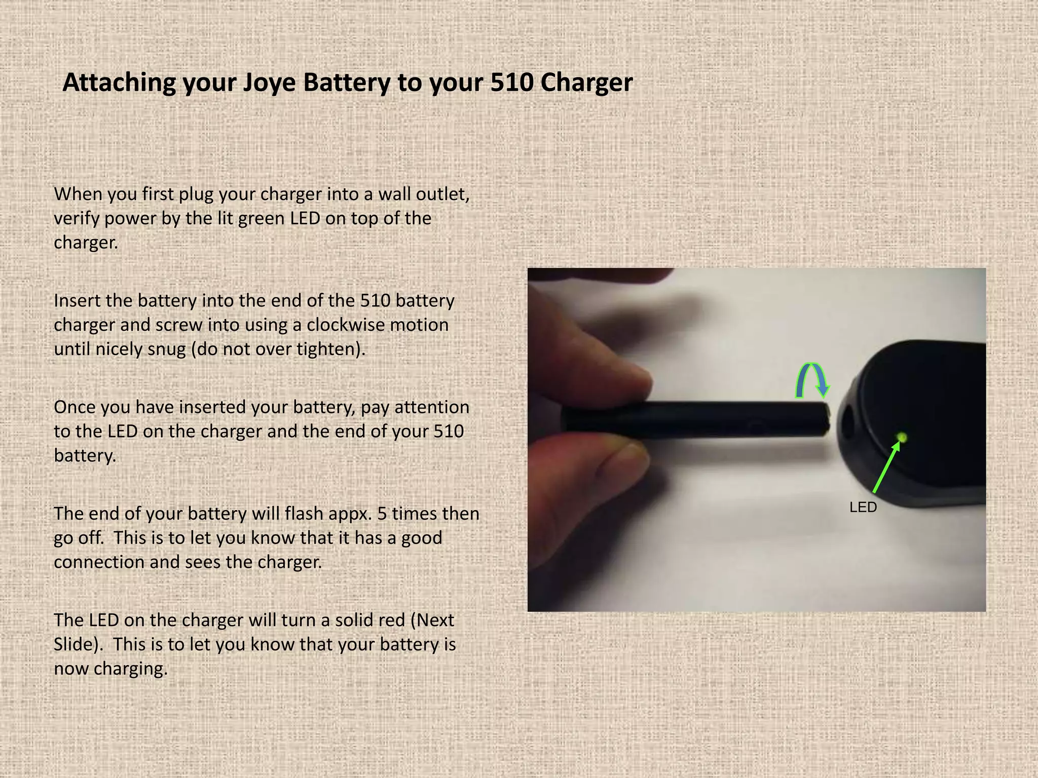Charging the Joye 510 Battery | PPTX