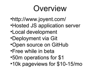 Joyent Smart Platform | PPT