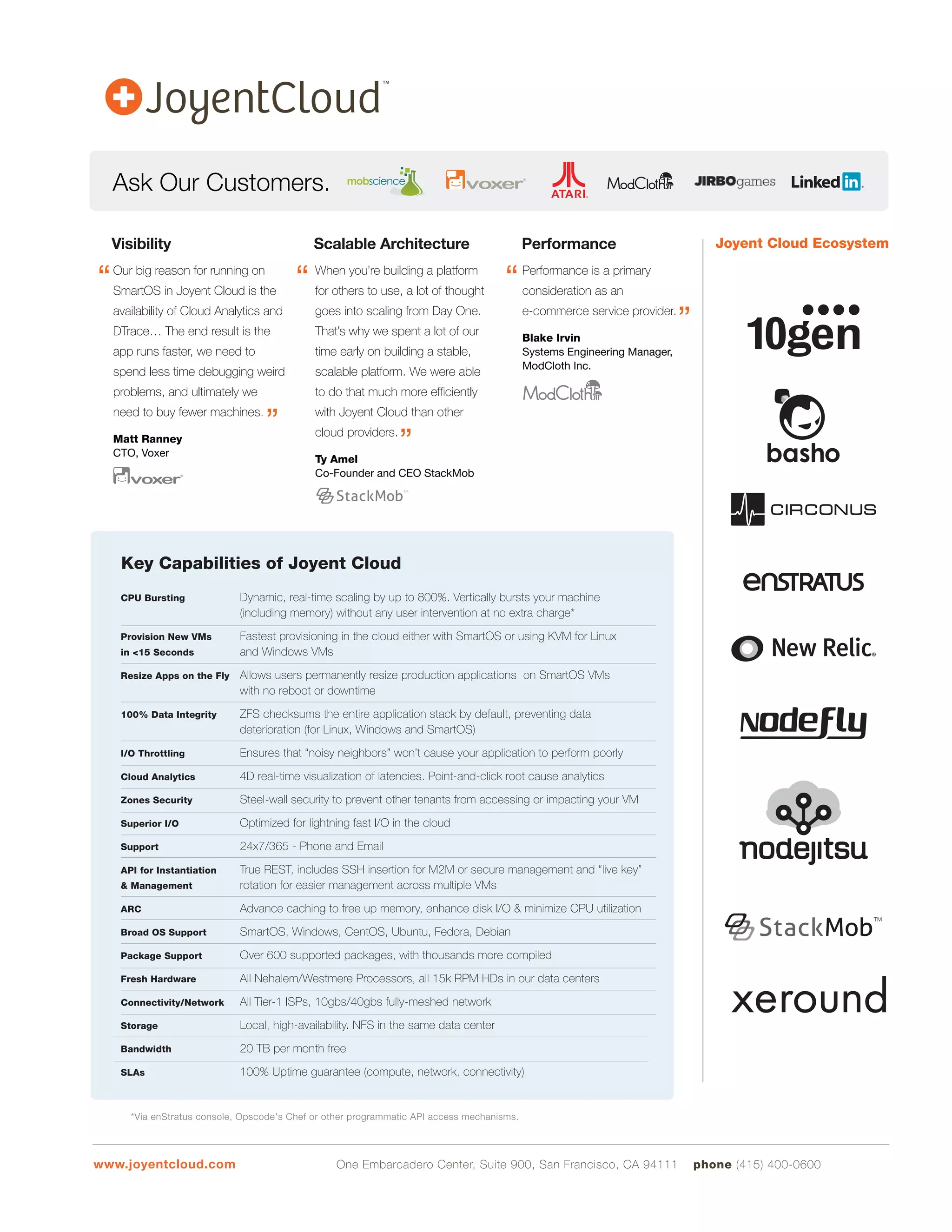Joyent Cloud Advantages | PDF