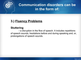 Language and literacy disorders | PPT