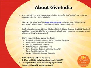 Joy Of Giving Week | PPT | Non-Profit Organizations | Industries