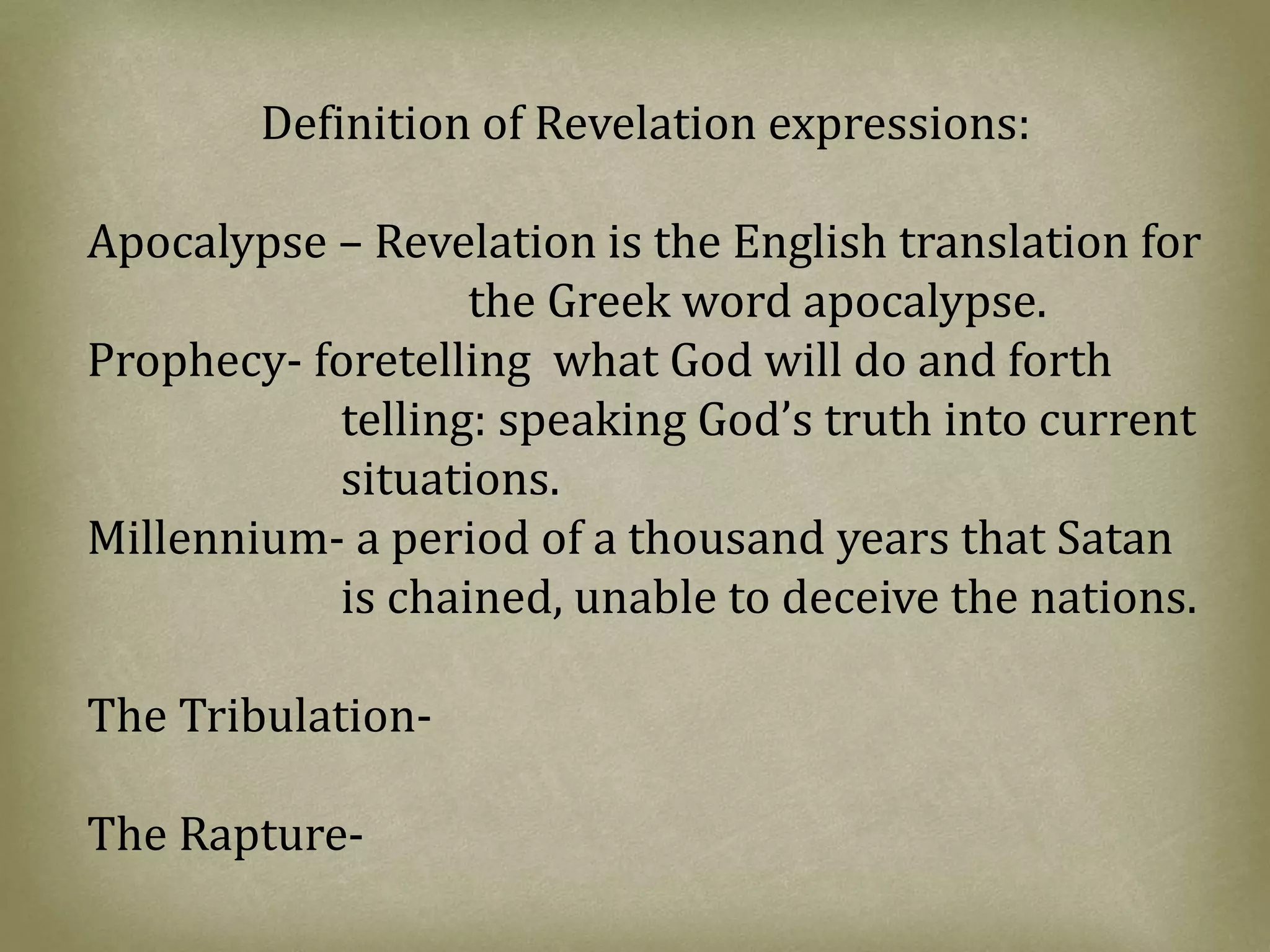 Introduction to interpretations of Revelation | PPTX | Christianity ...