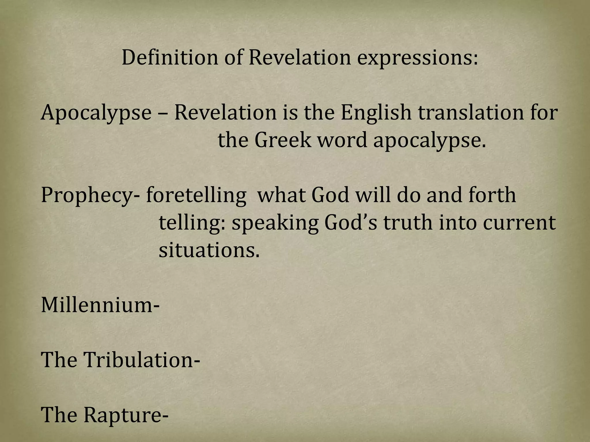 Introduction to interpretations of Revelation | PPTX | Christianity ...