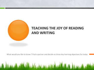 Joy of reading in T.K-.2 | PPTX