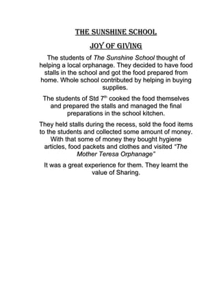 Sunshine school rajkot | PDF