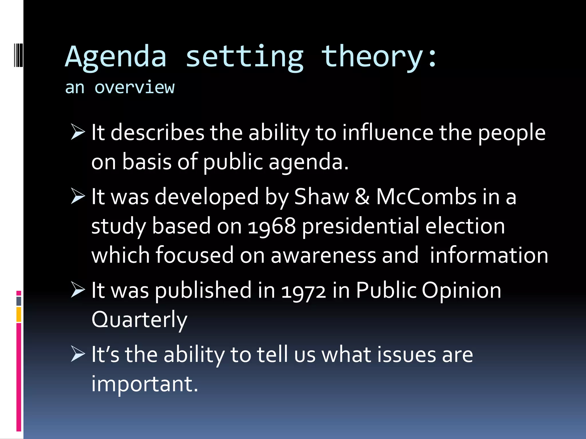 agenda setting theory | PPTX