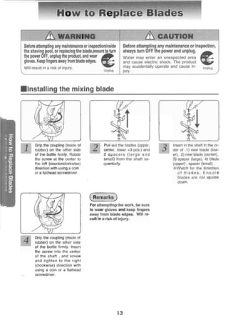 Joytec Ice Shaver Blender Sb-7 x-manual | PDF