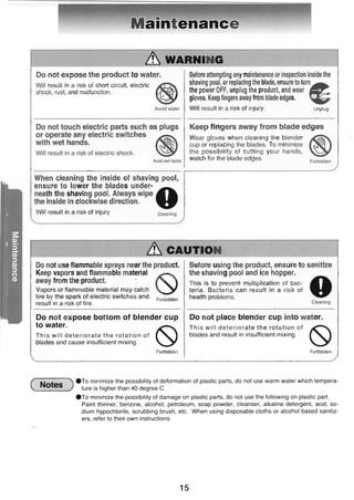 Joytec Ice Shaver Blender Sb-7 x-manual | PDF