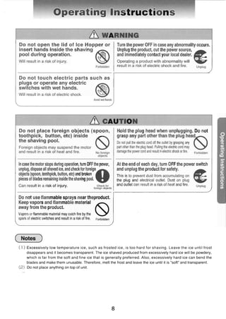 Joytec Ice Shaver Blender Sb-7 x-manual | PDF