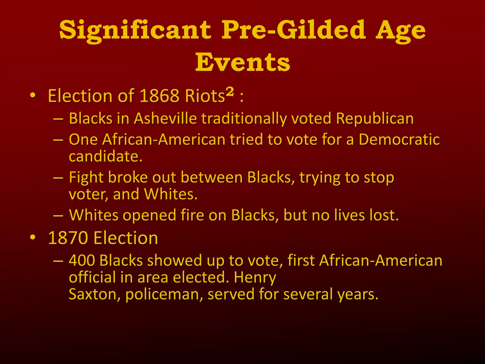 Jozef—Asheville African Americans in the Gilded Age | PPT