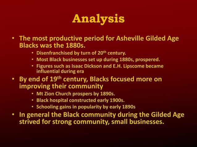 Jozef—Asheville African Americans in the Gilded Age | PPT