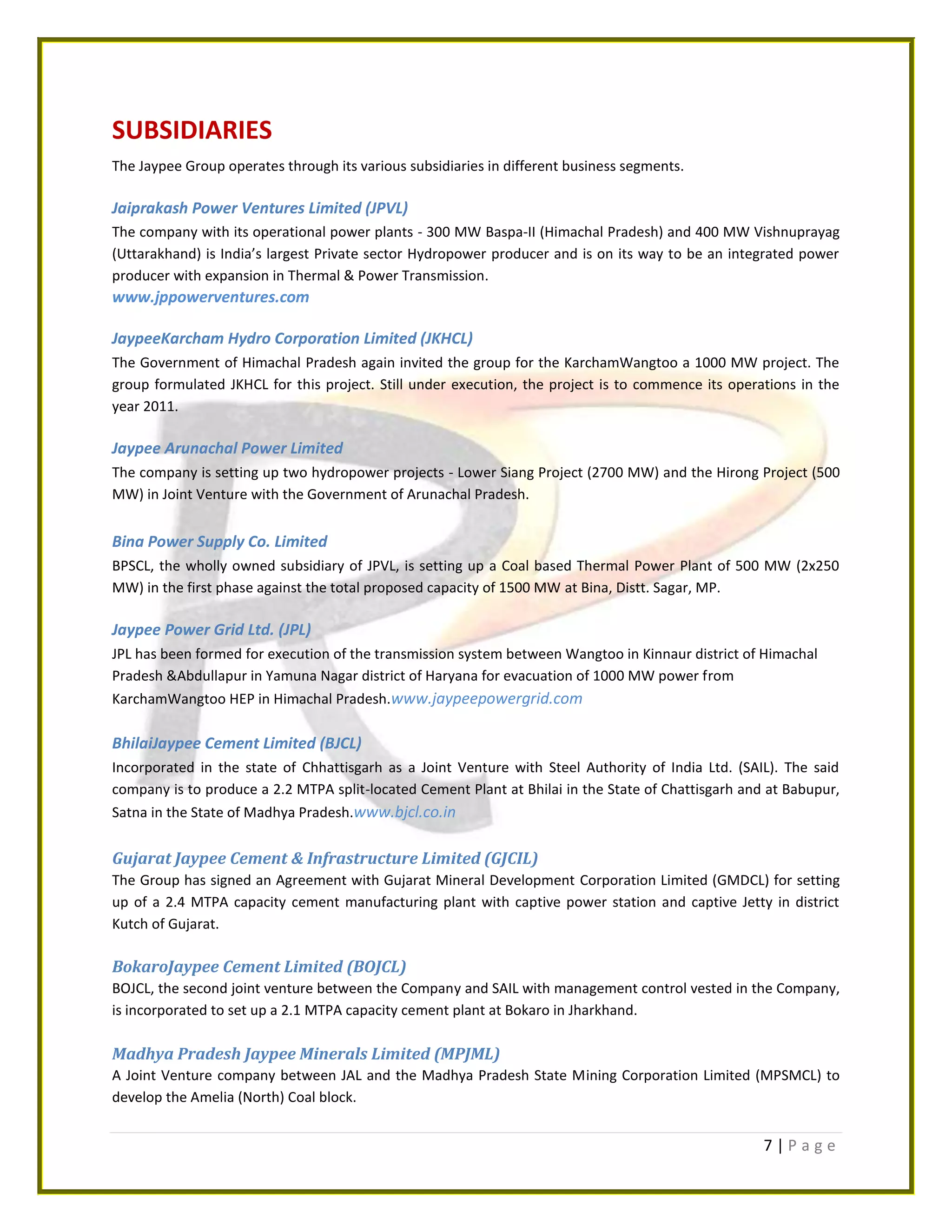 Jaypee Cement Ltd. | DOCX