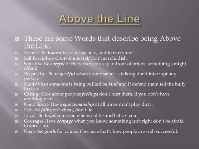 Above the Line/Below the Line