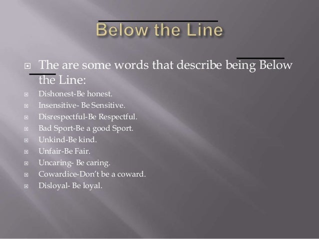 Above the Line/Below the Line