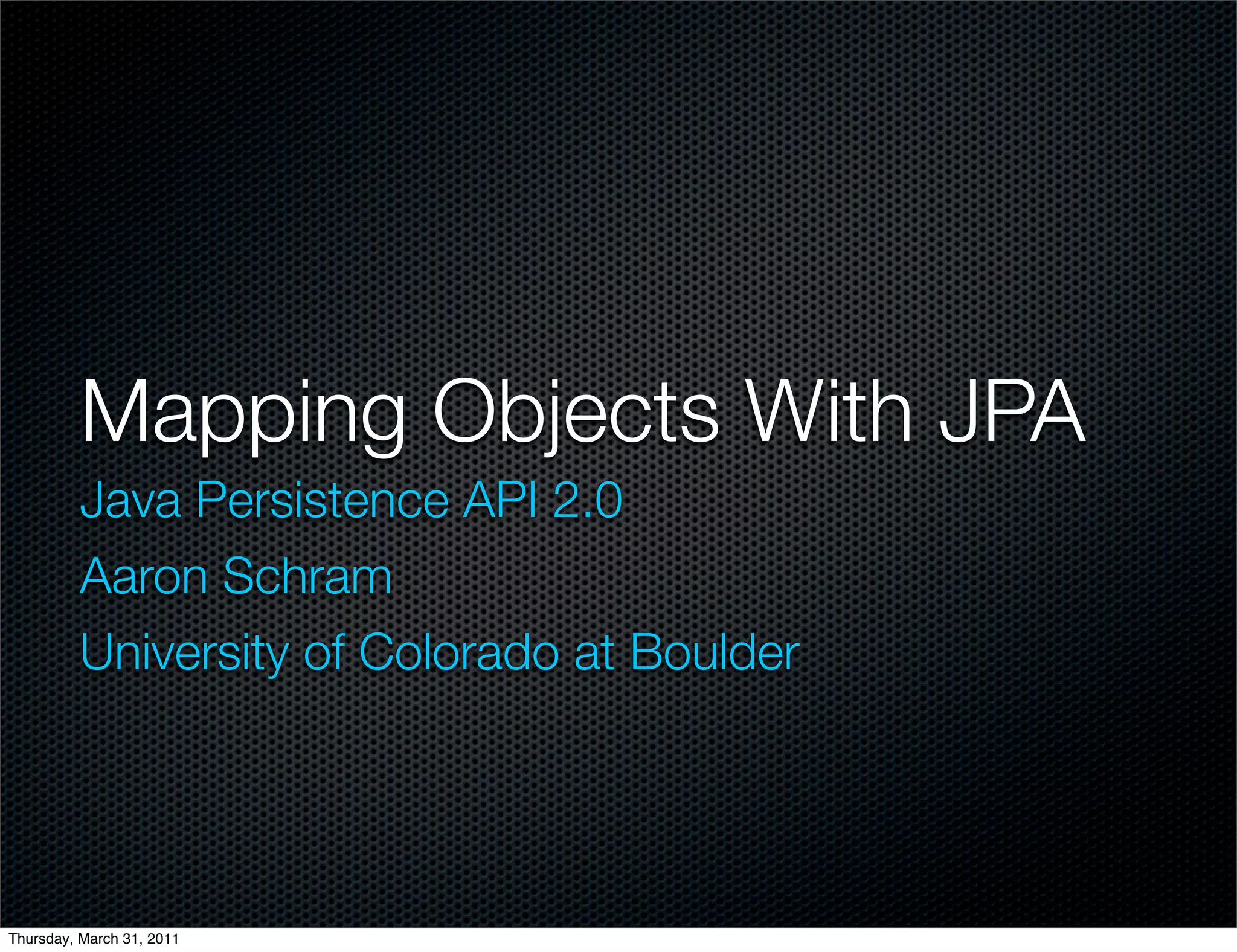 Mapping Java Objects with JPA | PDF Mapping Java Objects with JPA | PDF