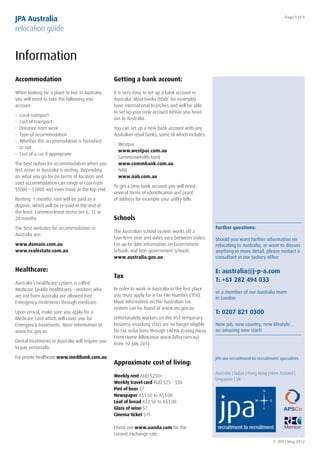 Jpa Australia Relocation Guide | PDF | Australia and Oceania Travel ...