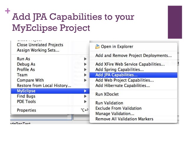 JPA Code Generation via MyEclipse | PPT