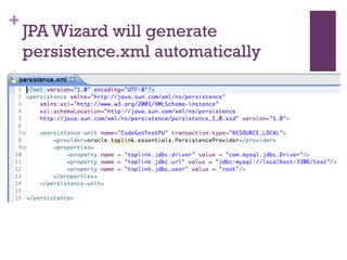JPA Code Generation via MyEclipse | PPT
