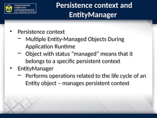 Jakarta Persistence (JPA) - Web Technologies | PPT