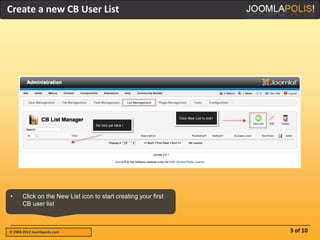 Jpb cb-user list-quickstart | PPTX