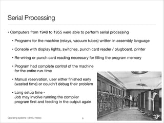 Operating Systems 1 (1/12) - History | PDF