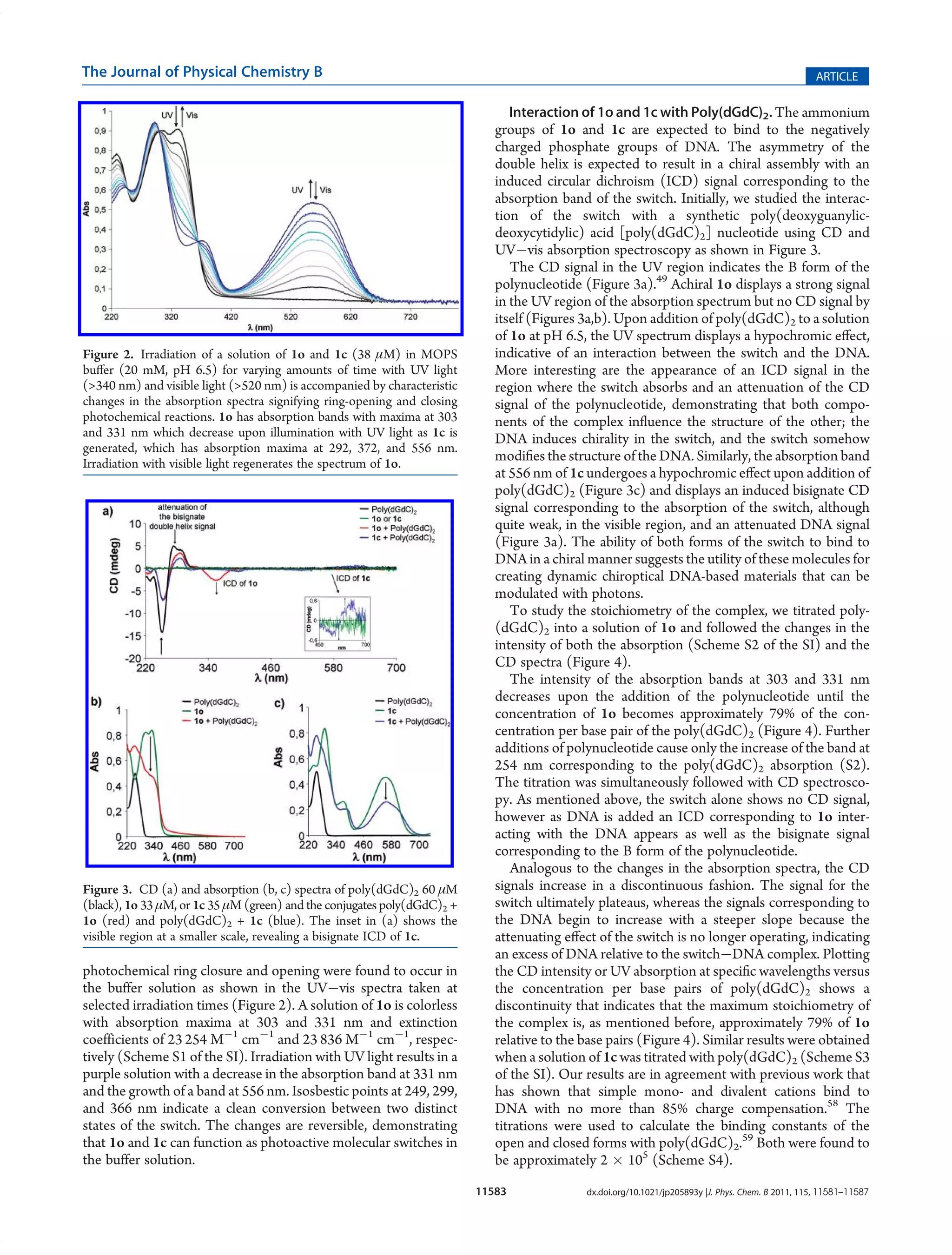 A Chiroptical Photoswitchable DNA Complex | PDF