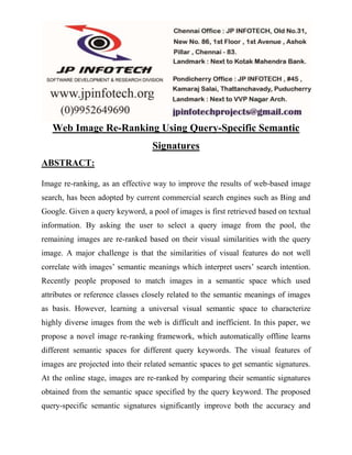 JPD1436 Web Image Re-Ranking Using Query-Specific Semantic Signatures | PDF