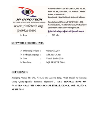 JPD1436 Web Image Re-Ranking Using Query-Specific Semantic Signatures | PDF
