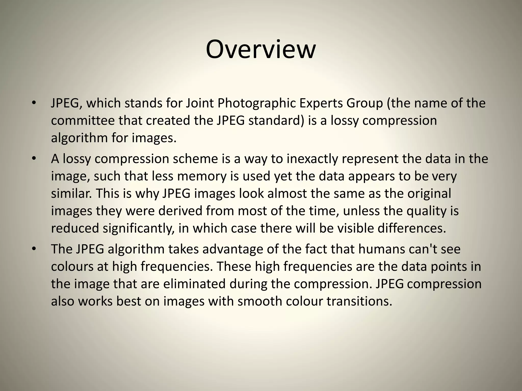 JPEG Image Compression | PPTX