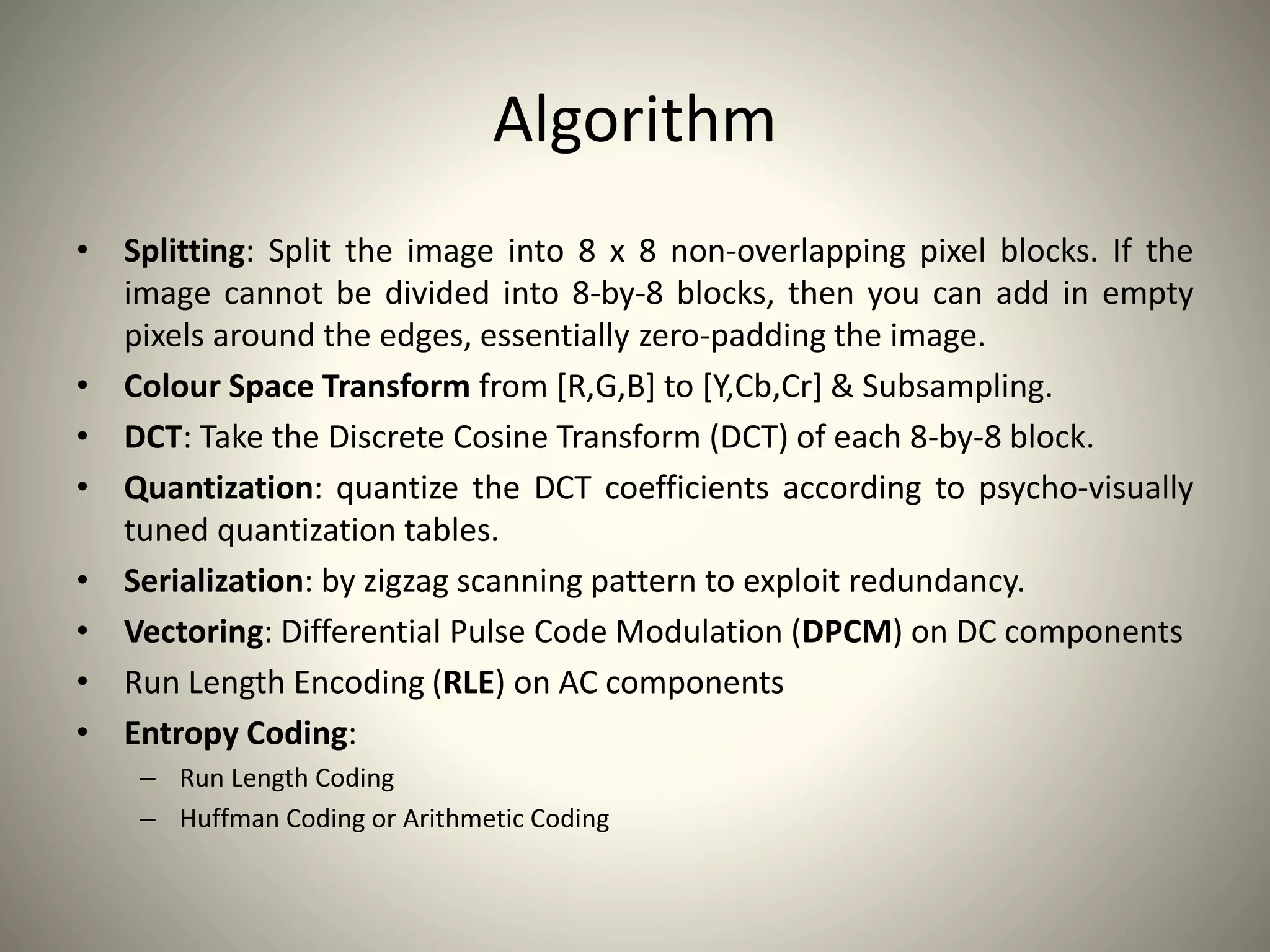 JPEG Image Compression | PPTX