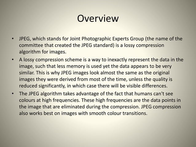 JPEG Image Compression | PPTX