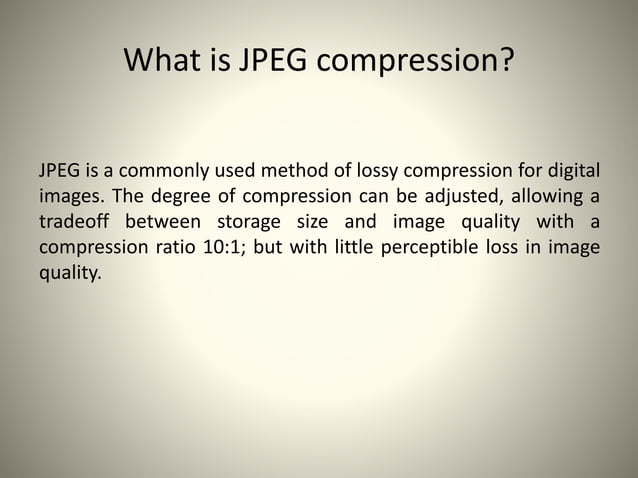 JPEG Image Compression | PPTX